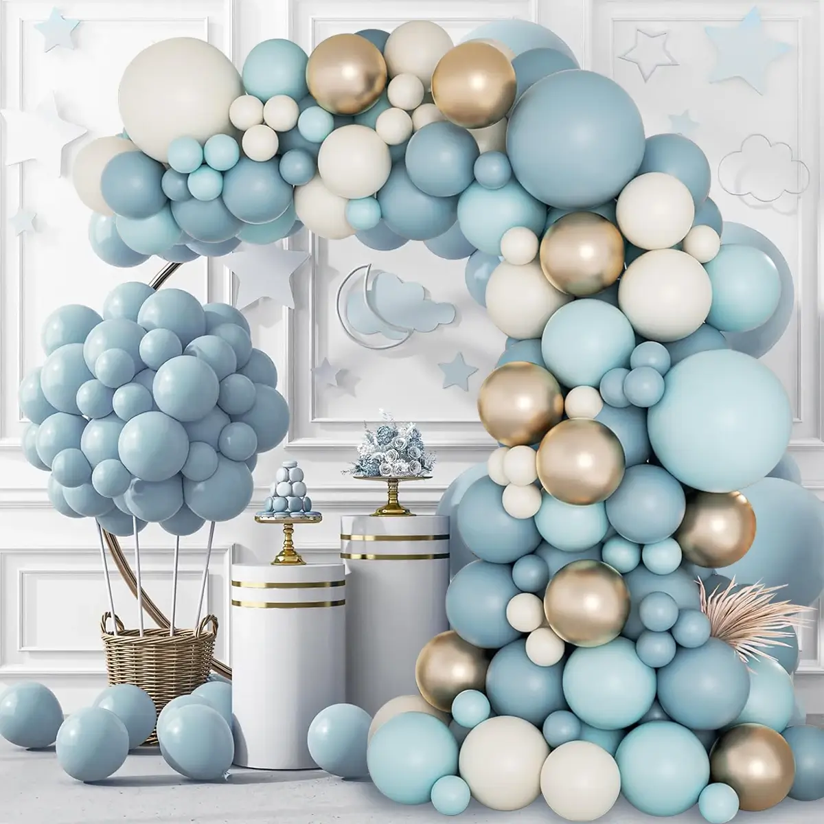 Macaron Blue Balloon Garland Arch Kit - Foiljoyparty